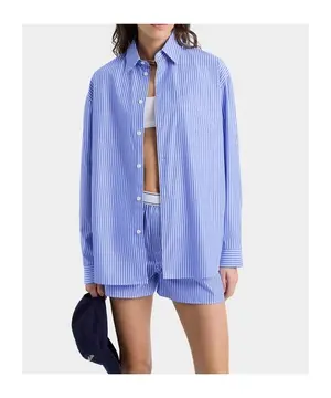 SPORTY  RICH Sporty Rich Oversized Striped Shirt