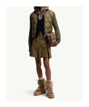 Moncler Wool Cashmere Padded Zip-up Cardigan