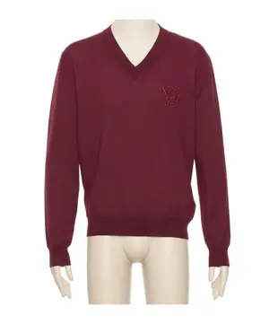Valentino Garavani V-neck Wool Jumper With Vg Embroidery - Red