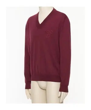 Valentino Garavani V-neck Wool Jumper With Vg Embroidery