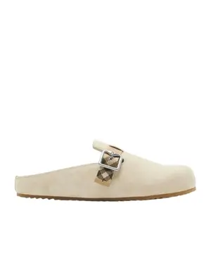 Burberry Checked Buckle Clogs - Bake
