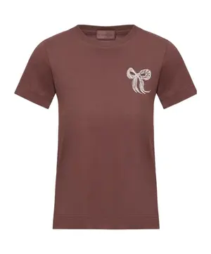 Moncler Embroidered Bow Cotton T-shirt
