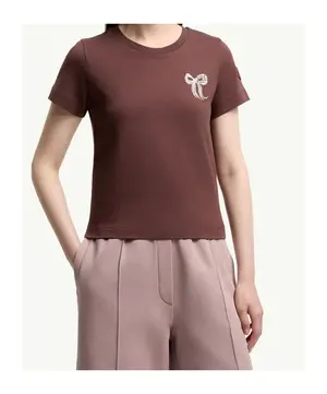 Moncler Embroidered Bow Cotton T-shirt
