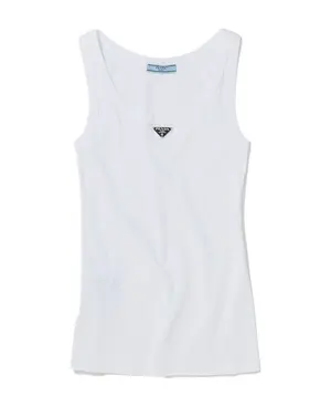 Prada Embellished Logo Tank Top