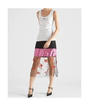 Prada Embellished Logo Tank Top