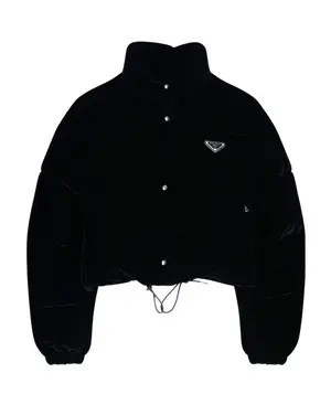 Prada Convertible Cropped Down Jacket - Black
