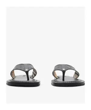 Burberry Embossed Check Leather Pavilion Sandals