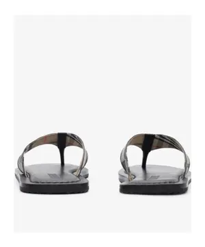 Burberry Embossed Check Leather Pavilion Sandals