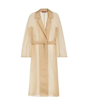 Max Mara Sheer Silk Organza Wrap Coat
