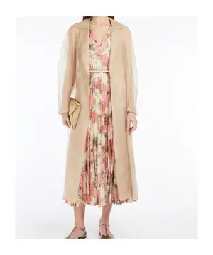 Max Mara Sheer Silk Organza Wrap Coat