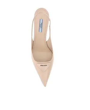 Prada Brushed Leather Slingback Pumps