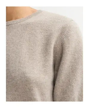 Soft Goat Round Neck Short Sleeve Sweater - Gray