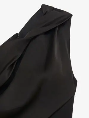 Givenchy Asymmetrical Draped Viscose Blouse And Crepe De Chine Straight Skirt Dress