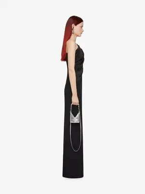 Givenchy Asymmetrical Draped Viscose Blouse And Crepe De Chine Straight Skirt Dress