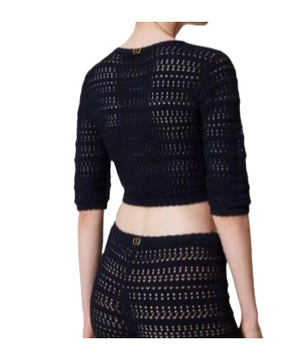 TWINSET Cropped Openwork Jumper