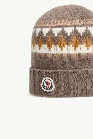 Moncler Jacquard Wool Cashmere Blend Beanie