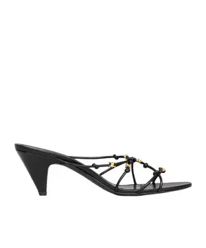 Celine Celine Uptown Heeled Mule In Goatskin Black
