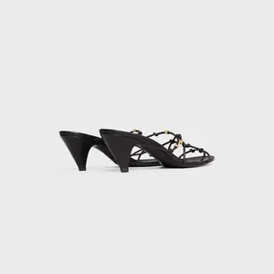 Celine Uptown Heeled Mule In Goatskin In Goatskin