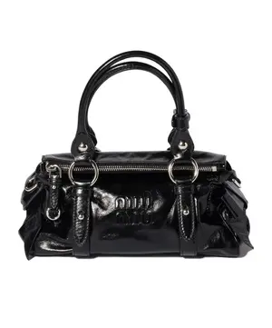 Miu Miu Shiny Leather Handbag - Black
