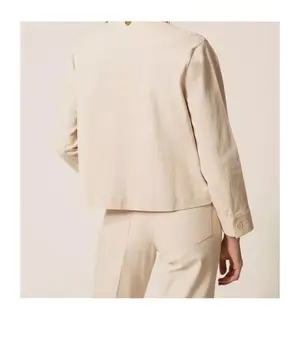 TWINSET Fringe Jacket With Knitted Panels