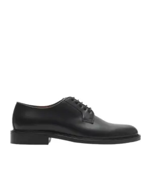 Burberry Leather Manor Derby Shoes - Black