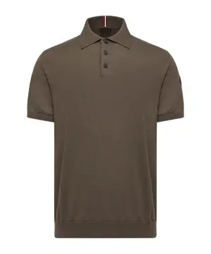 Moncler Logo Cotton Knit Polo