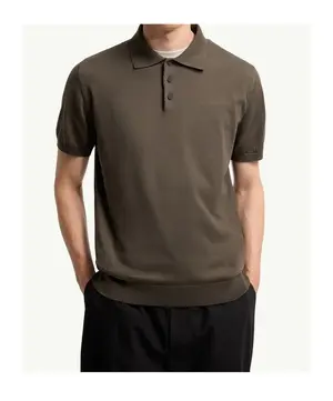 Moncler Logo Cotton Knit Polo