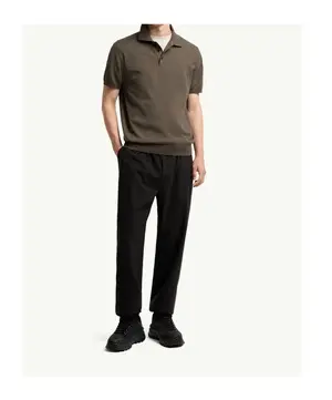 Moncler Logo Cotton Knit Polo