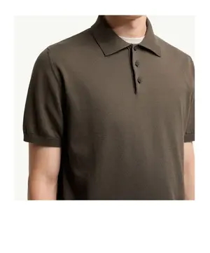 Moncler Logo Cotton Knit Polo