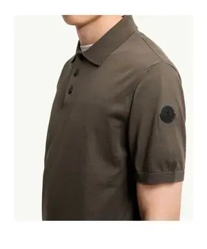 Moncler Logo Cotton Knit Polo