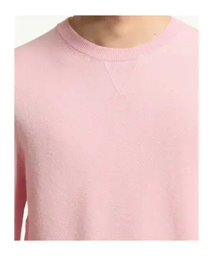 Moncler Crew Neck Long Sleeve Wool Sweater - Light Pink