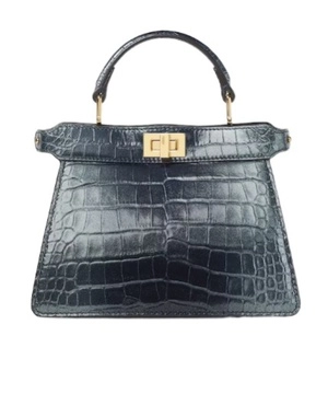 Fendi Peekaboo Iseeu Petite Glitter-effect Crocodile Bag - Blue