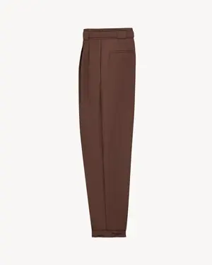 Saint Laurent Wool And Mohair Belted Trousers