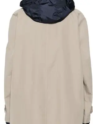 Miu Miu Panama Cotton And Technical Pongé Blouson Jacket - Clay/navy