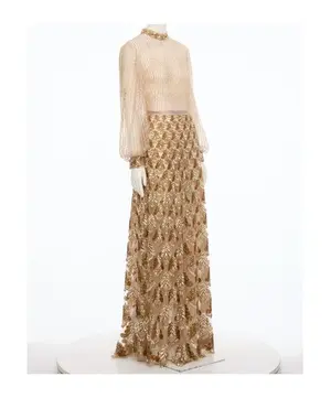 Valentino Garavani Embellished Long-sleeved Gown