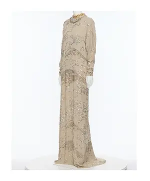 Valentino Garavani Long-sleeved Sequined Gown