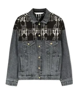 Palm Angels Monogram Jacquard Buttoned Denim Jacket