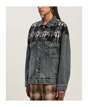 Palm Angels Monogram Jacquard Buttoned Denim Jacket