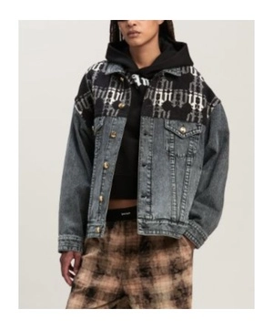 Palm Angels Monogram Jacquard Buttoned Denim Jacket