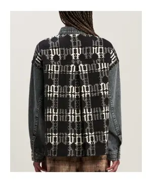 Palm Angels Monogram Jacquard Buttoned Denim Jacket