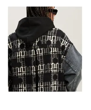 Palm Angels Monogram Jacquard Buttoned Denim Jacket
