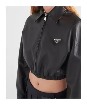 Prada Leather Cropped Jacket