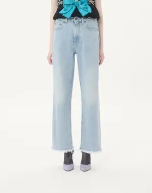 Valentino Garavani Wide Leg Denim Trousers