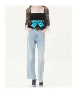 Valentino Garavani Wide Leg Denim Trousers