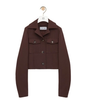 Loewe Cropped Jacket In Wool Twill