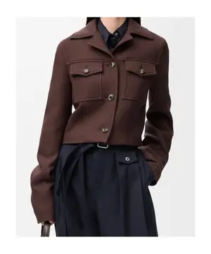 Loewe Cropped Jacket In Wool Twill