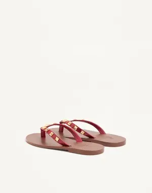 Valentino Garavani Rockstud Calfskin Thong Sandals