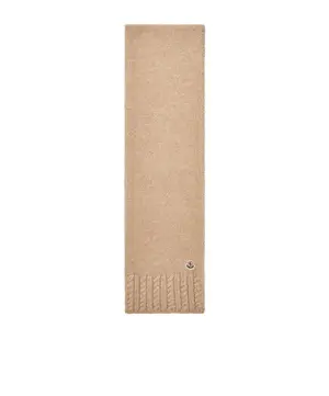 Moncler Alpaca Blend Knit Scarf - Beige