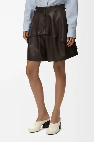 Loewe Mid-waisted Leather Shorts
