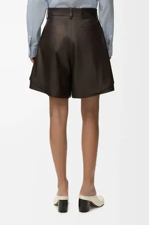 Loewe Mid-waisted Leather Shorts